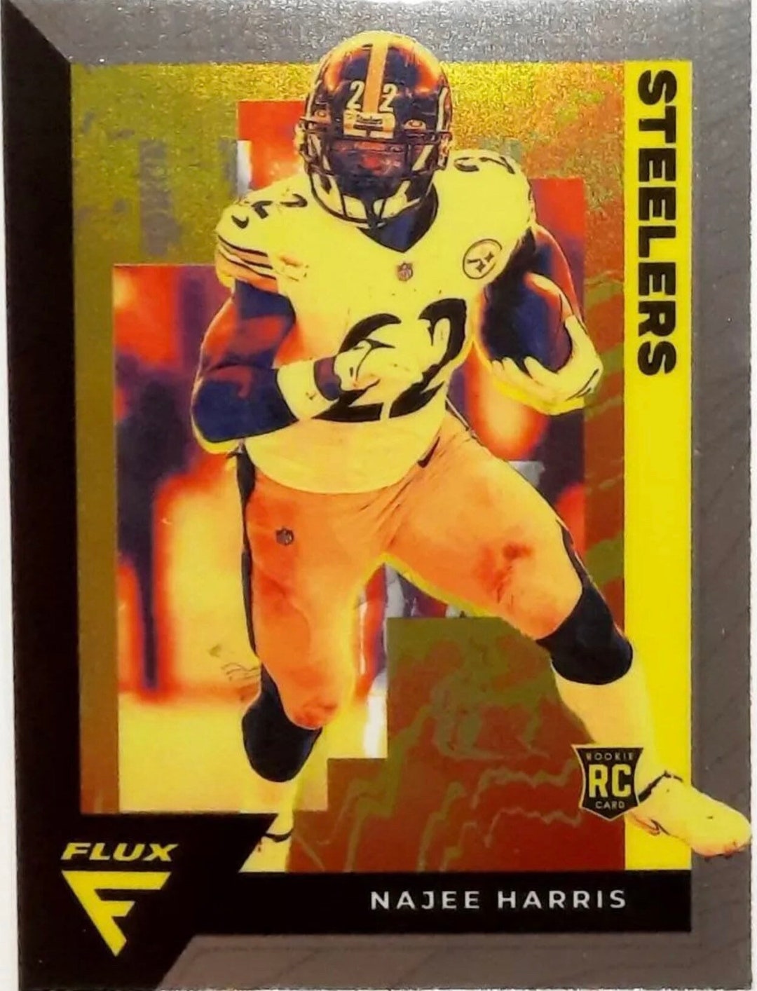 Najee Harris Rookie Card 2021 NFL Panini Yellow Flux Pittsburgh ...
