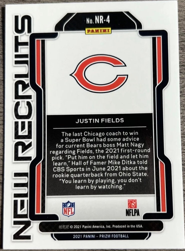 Justin Fields Rookie Card 2021 NFL Panini Prizm New Recruits - Etsy