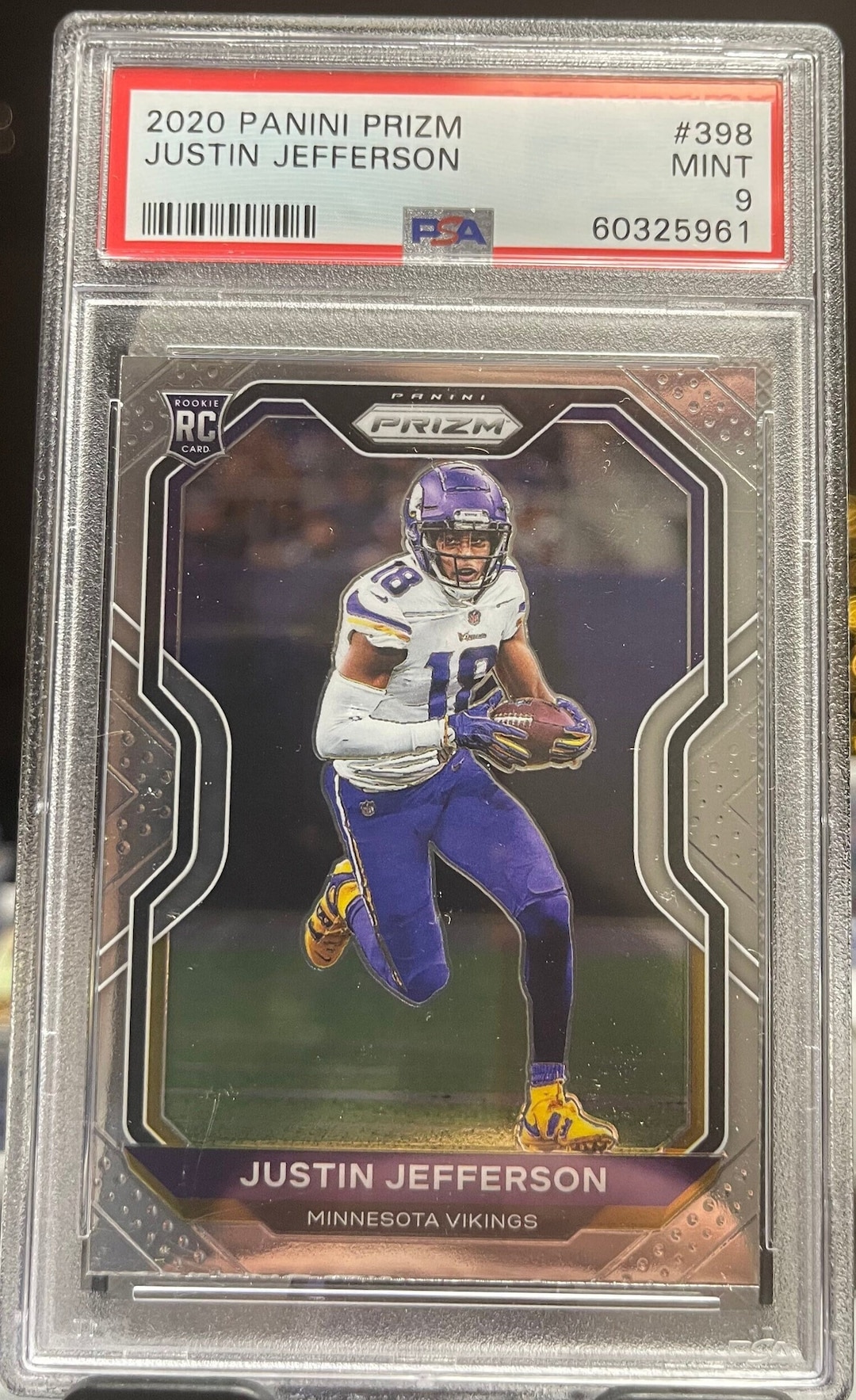 Justin Jefferson Rookie Card 2020 NFL Panini Prizm PSA Graded 9 Mint ...