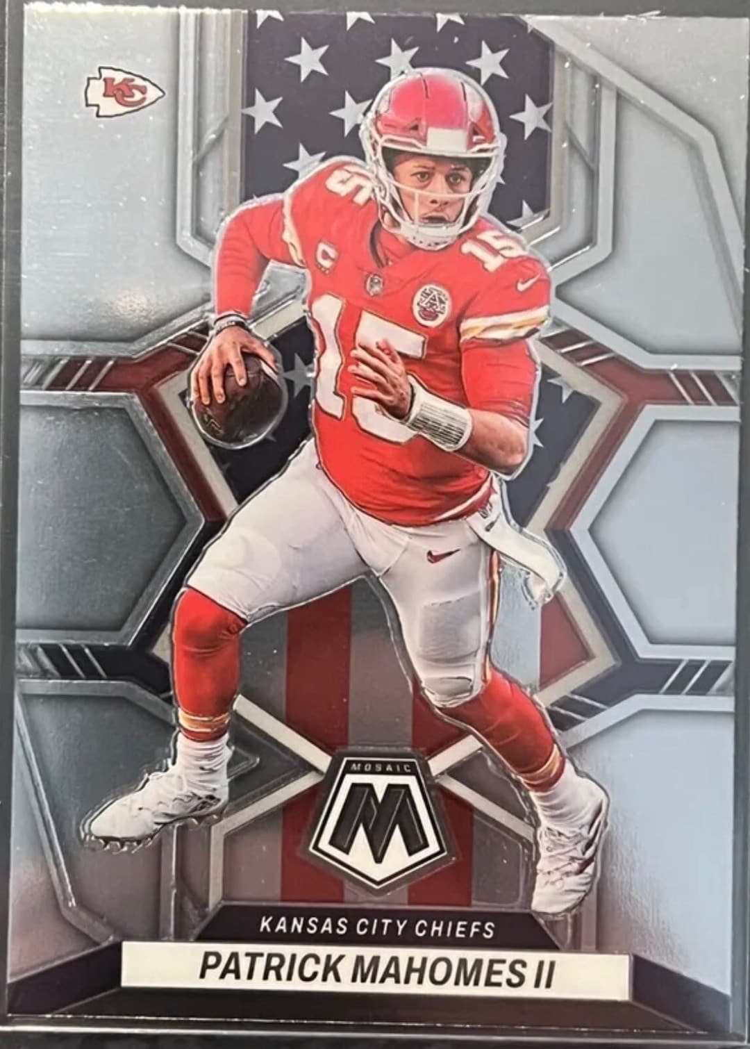 Patrick Mahomes 2022 NFL Panini Mosaic Red Whit Blue American Flag ...