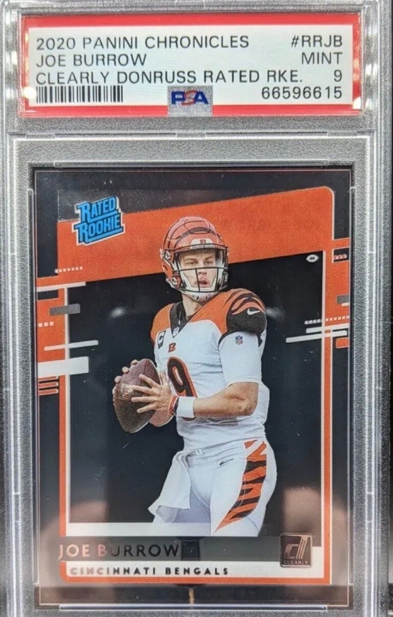 Joe Burrow 2020 Rookie Card Panini Donruss Clearly Rated Rookie PSA ...
