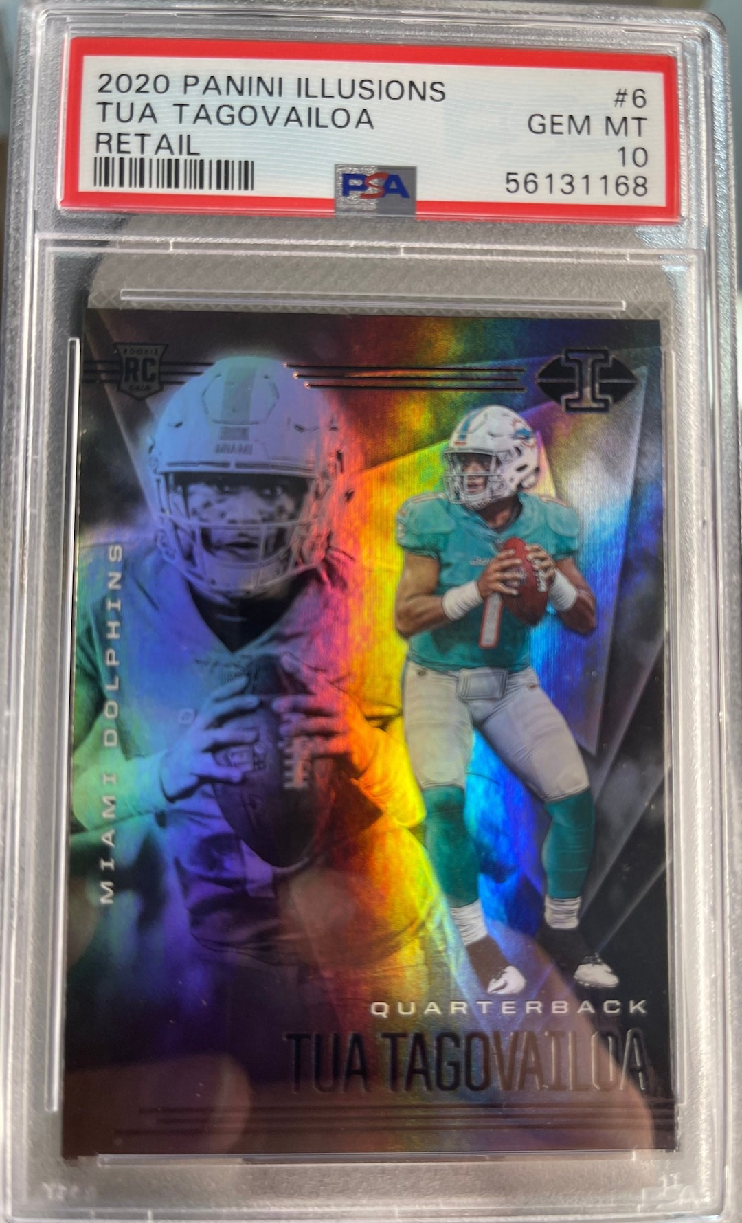 Tua Tagovailoa Rookie Card 2020 NFL Panini Illusions PSA Graded 10 ...