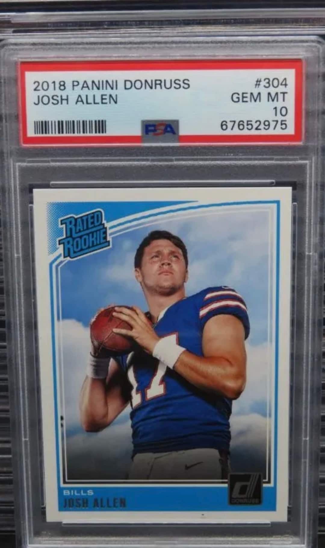 Josh Allen Rookie Card 2018 NFL Panini Donruss Rated Rookie PSA Graded ...