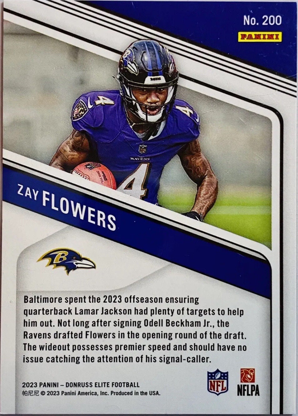Zay Flowers Rookie Card 2023 NFL Panini Rare Red Aspiration Prizm Holo ...