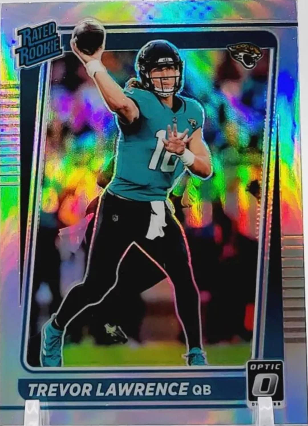 Trevor Lawrence Rookie Card 2021 NFL Panini Optic Silver Holo Jags Star ...