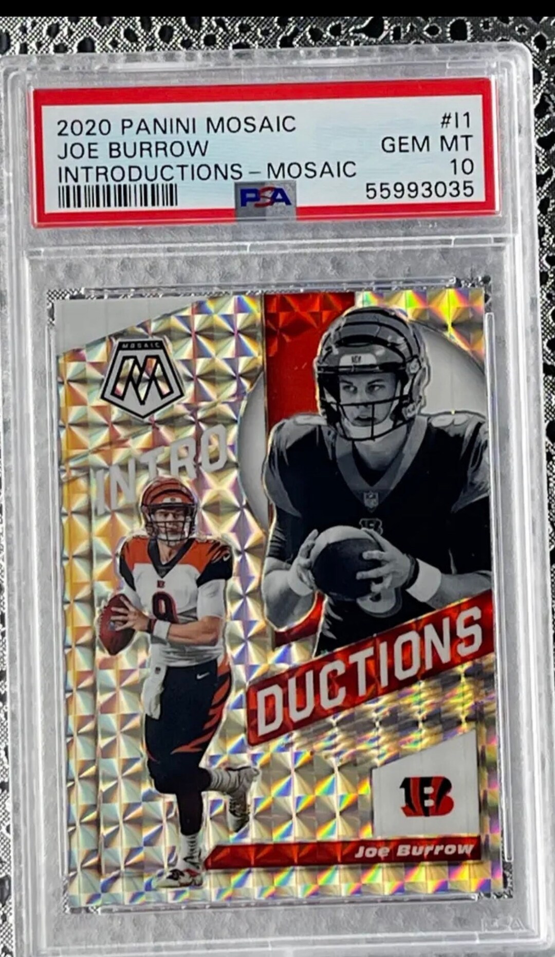 Joe Burrow Rookie Card 2020 NFL Panini Prizm Refractor PSA Graded 10 ...