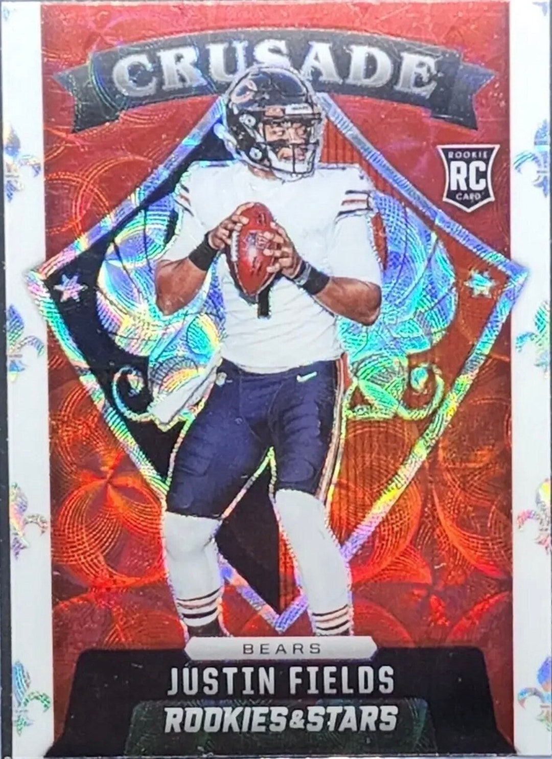 Justin Fields Rookie Card 2021 NFL Panini Crusades Red Scope Rare Bears ...