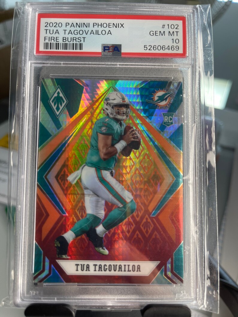 Tua Tagovailoa Rookie Card 2020 NFL Panini Fire Burst PSA Graded 10 ...