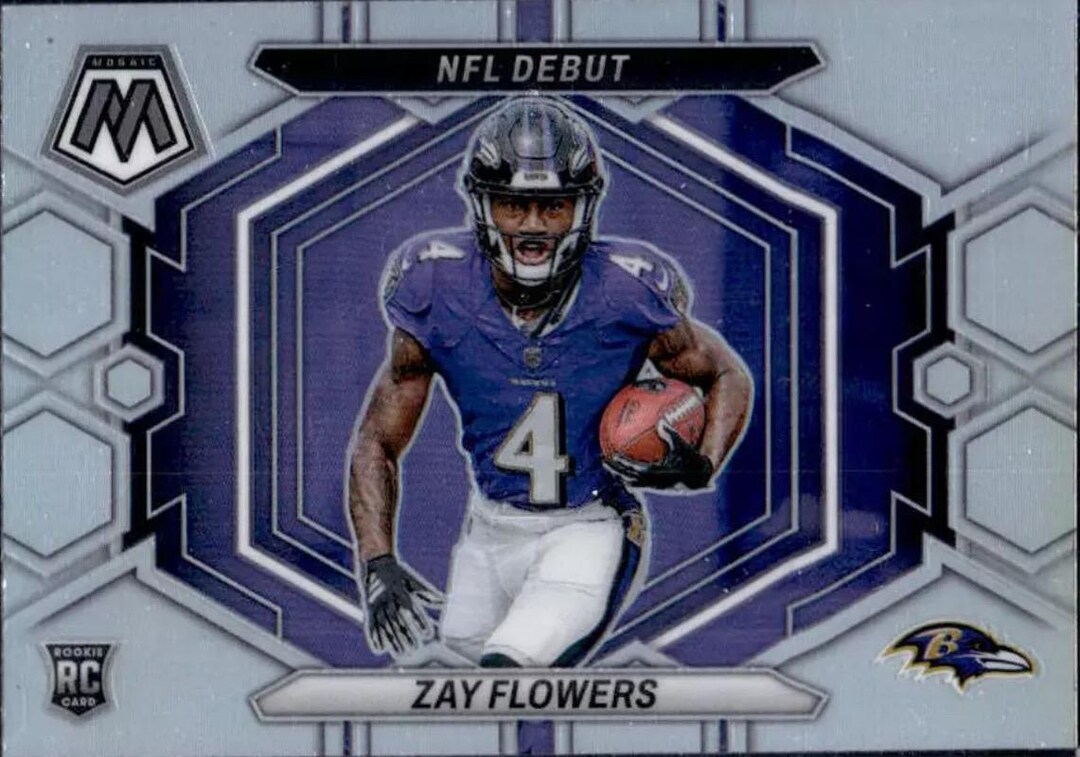 Zay Flowers Rookie Card 2023 NFL Debut Panini Mosaic Base Ravens Star ...