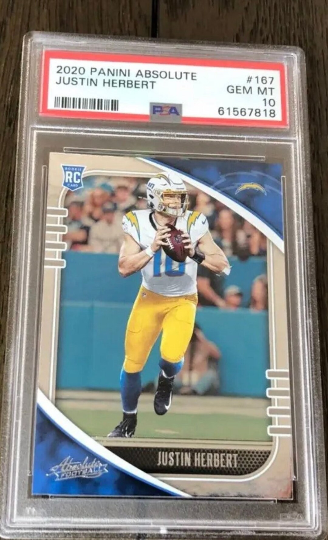 Justin Herbert Rookie Card 2020 NFL Panini Absolute PSA Graded 10 ...