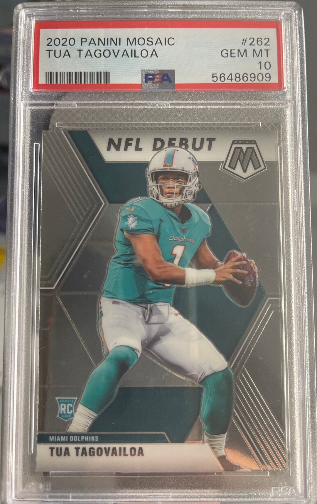 Tua Tagovailoa Rookie Card 2020 Panini Mosaic NFL Debut PSA 10 Miami ...