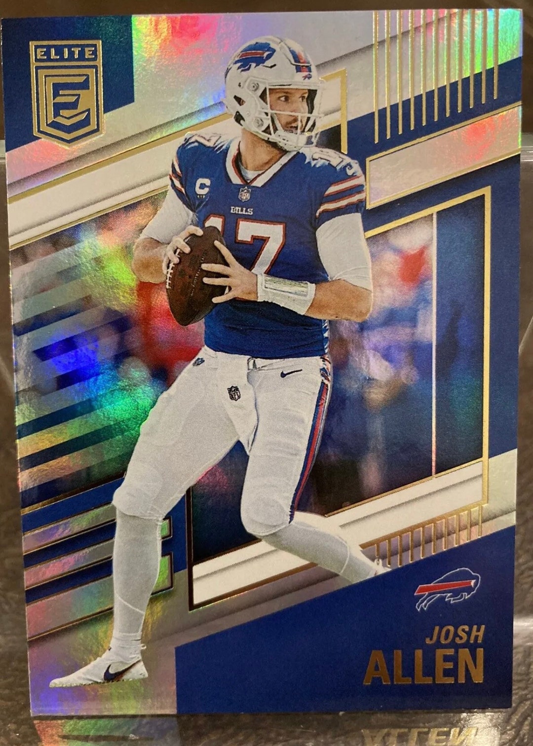 Josh Allen Veteran Card 2021 NFL Panini Elite Silver Holo Buffalo Bills ...