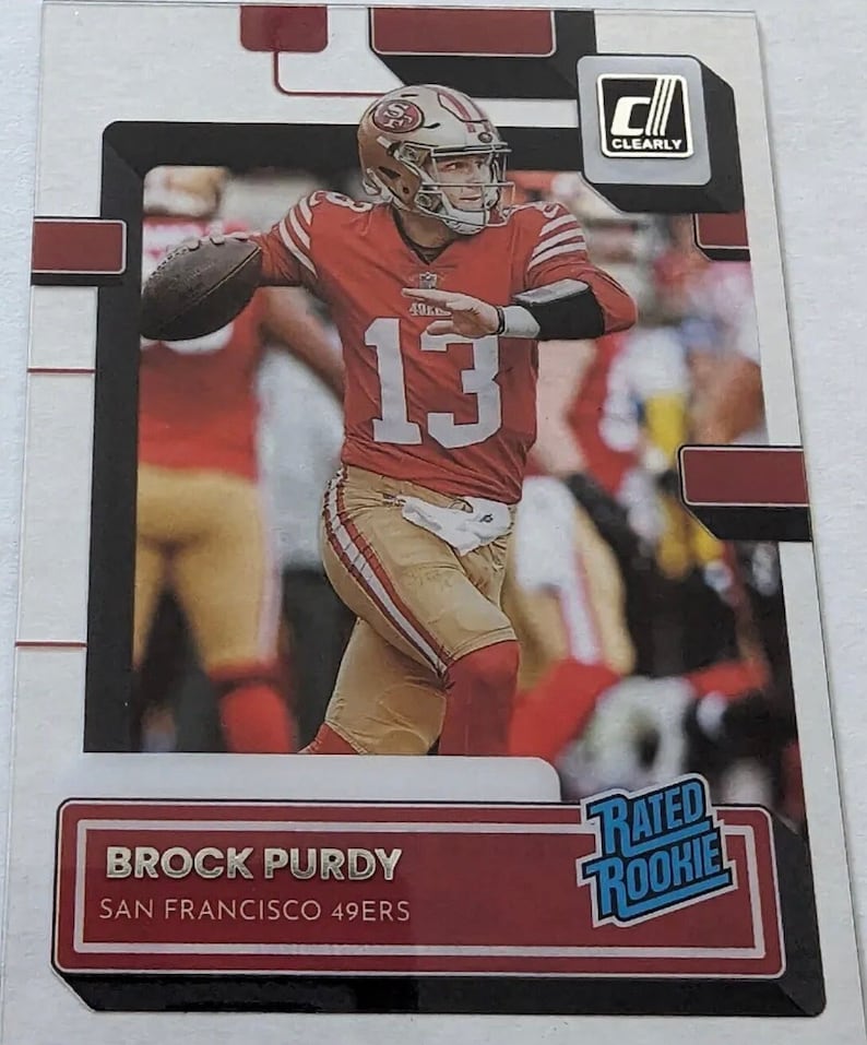 Brock Purdy Rookie Card 2022 NFL Panini Donruss Clearly Rated Rookie ...