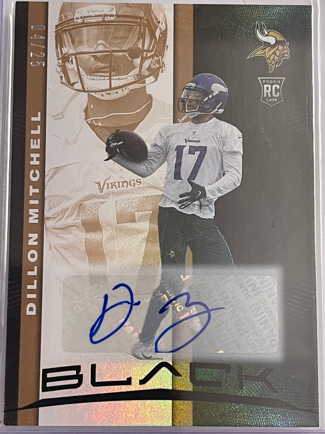 Dillon Mitchell Rookie Card 2019 NFL Panini Black Holo Rare /25 Auto ...
