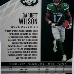 Garrett Wilson Rookie Card 2022 NFL Panini Phoenix Silver Holo NY Jets ...