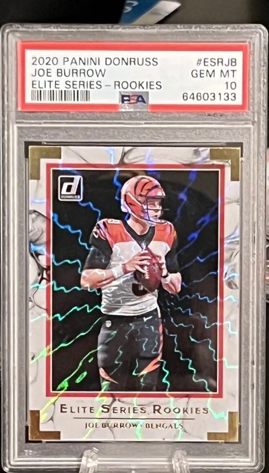 Joe Burrow Rookie Card 2020 NFL Panini Donruss Lightning PSA Graded 10 ...