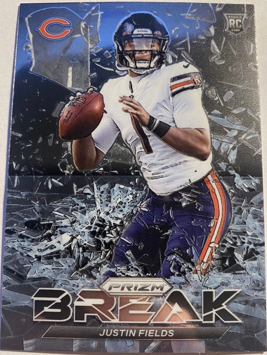 Justin Fields Rookie Card 2021 NFL Panini Prizm Break Bears Star Rookie ...