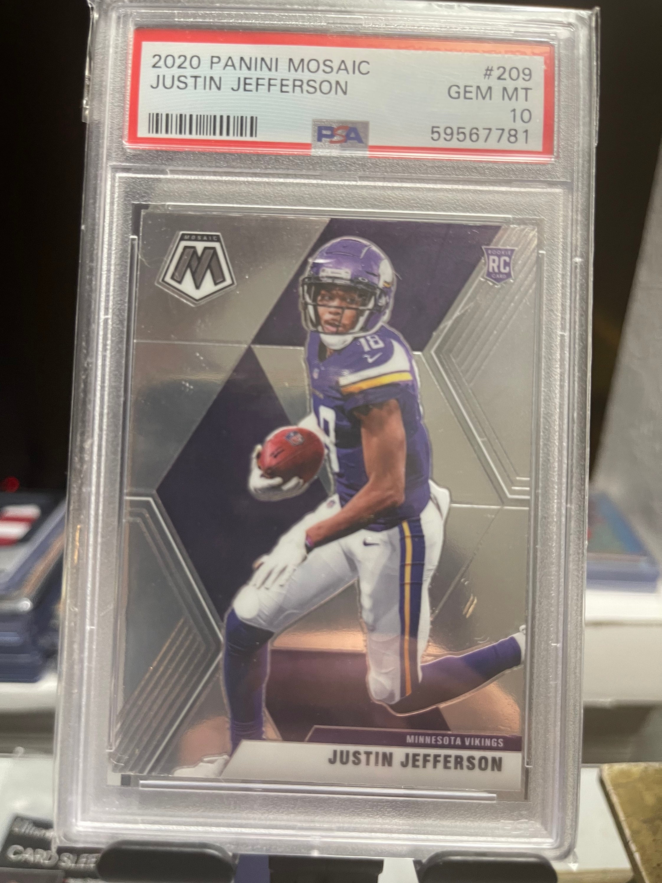 Justin Jefferson Rookie Card NFL Panini Mosaic PSA Graded - Etsy