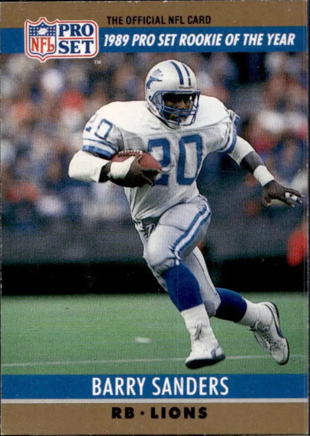 Barry Sanders 1990 Veteran Card Rookie of the Year NFL Pro Set Detroit ...