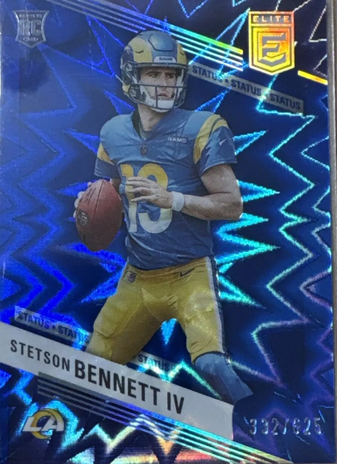 Stetson Bennett Rookie Card 2023 NFL Panini Elite Blue Color Match Rare ...
