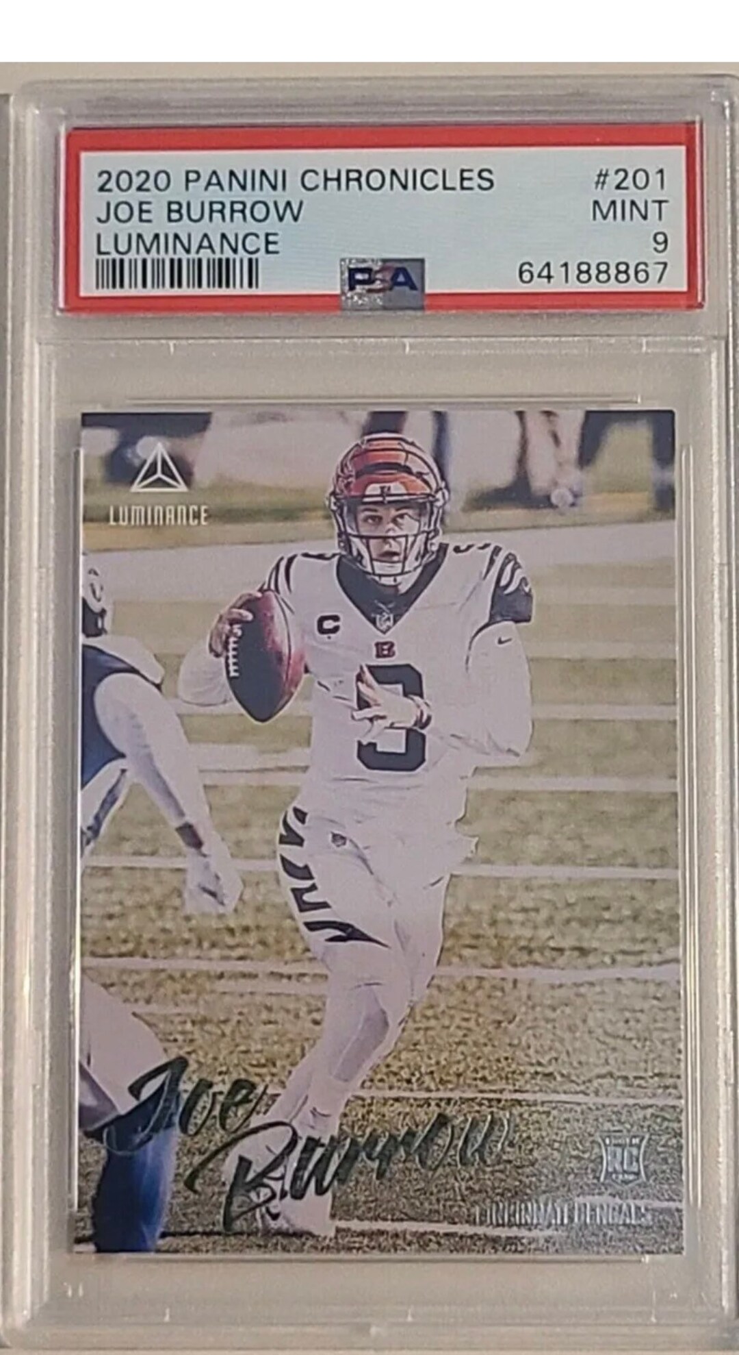 Joe Burrow Rookie Card 2020 NFL Panini Luminance PSA Graded 9 Bengals ...