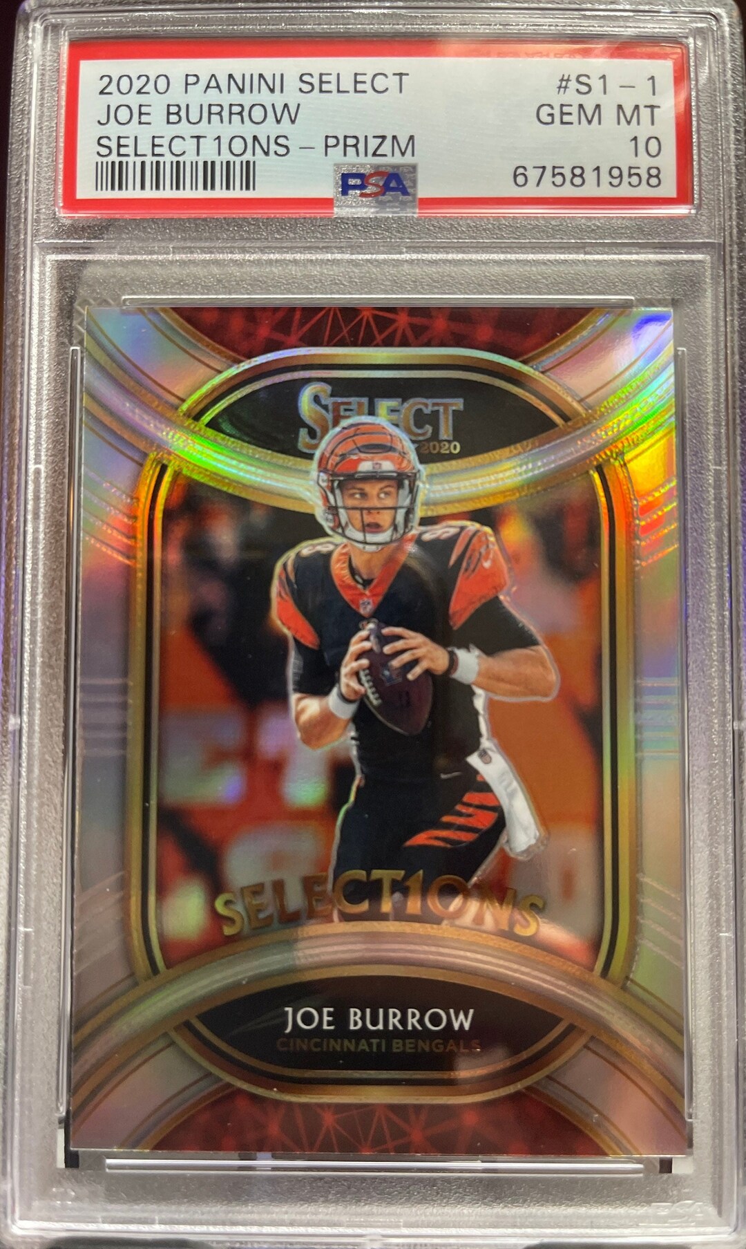 Joe Burrow Rookie Card 2020 NFL Panini Select10ns Silver Prizm Holo PSA ...