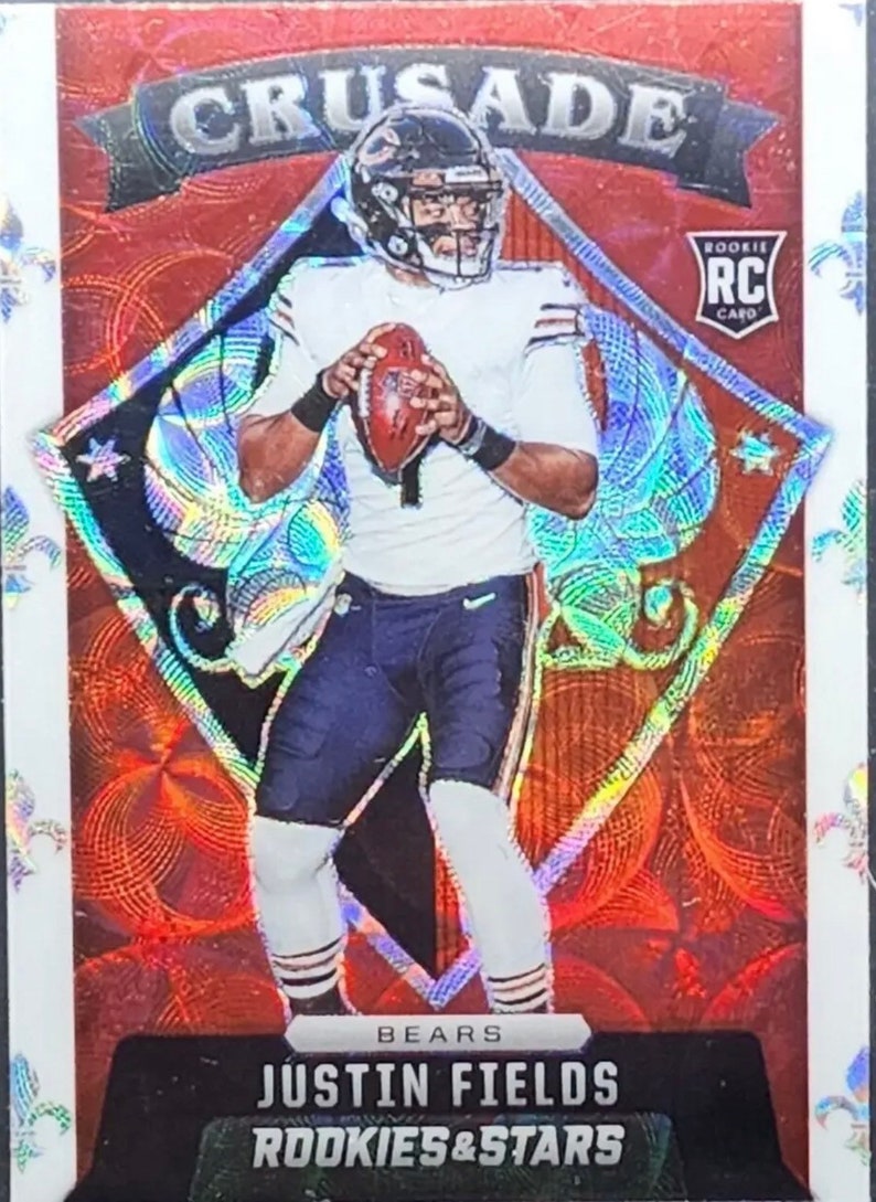 Justin Fields Rookie Card 2021 NFL Panini Crusades Red Scope Rare ...