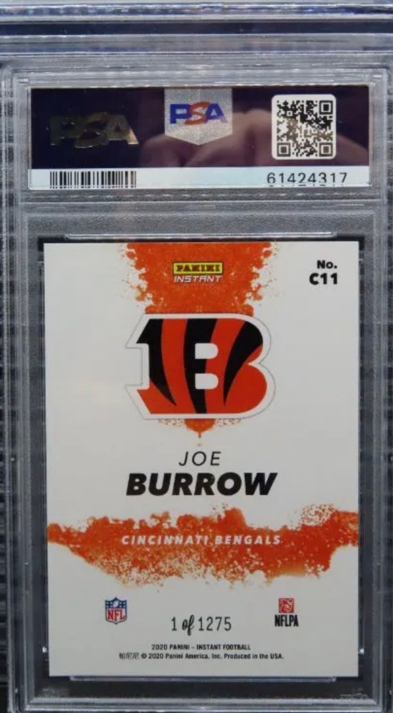 Joe Burrow Rookie Card 2020 NFL Panini Instant My City Rare /1275 PSA ...