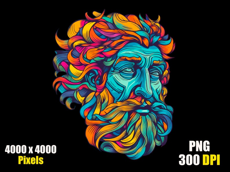 Greek Mythology Png Zeus Png Bold Colorful Ancient Greek Clipart Design ...