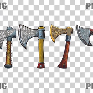 4 Viking Axe Graphic Png Files, Valhalla, Norse Man Axe Digital Design ...