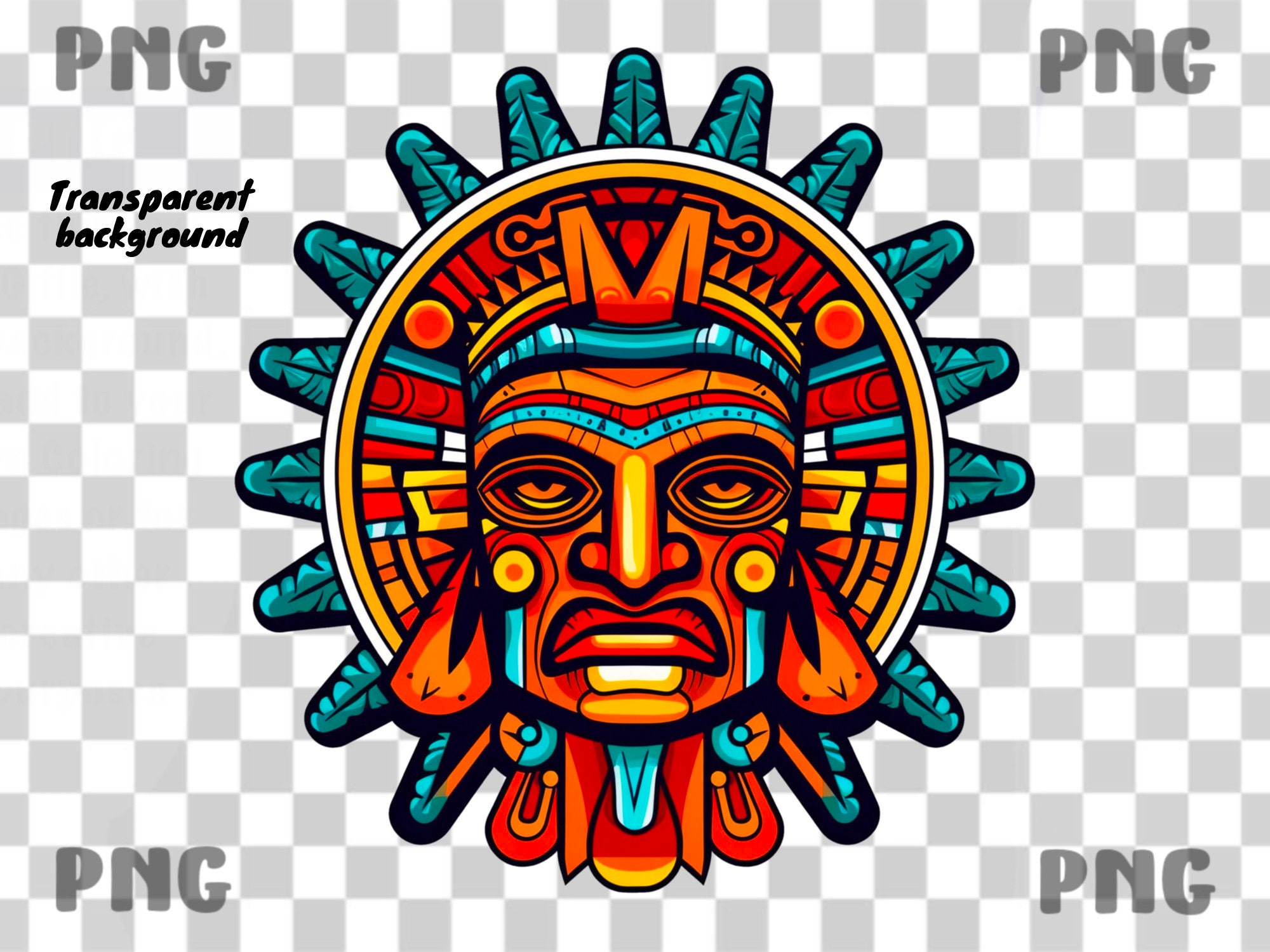Aztec Sun Png Aztec Pngaztec Design Clipart Simple Aztec - Etsy
