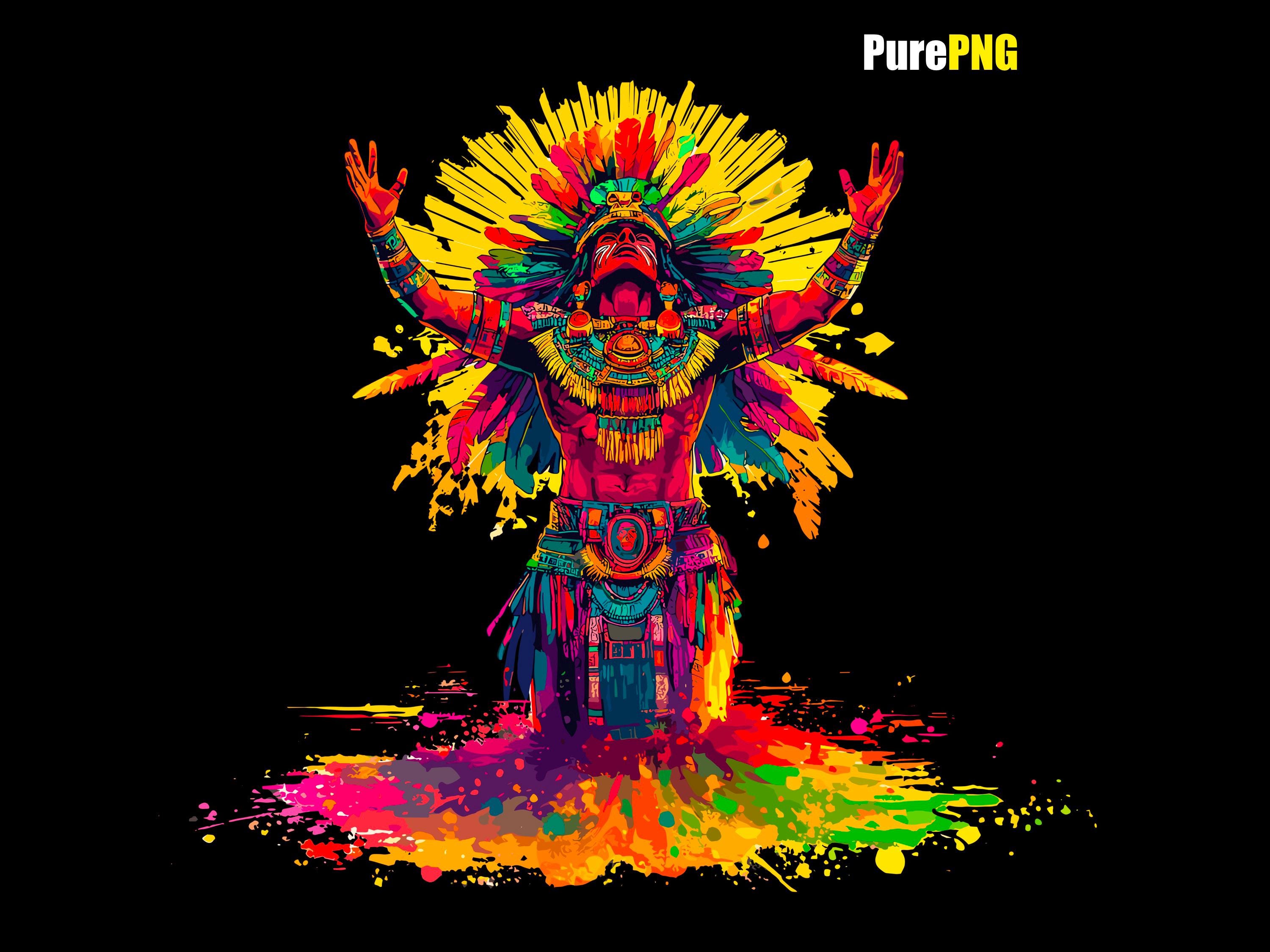 Aztec Warrior PNG Clipart: Praying to Sun, Commercial Use (digital ...