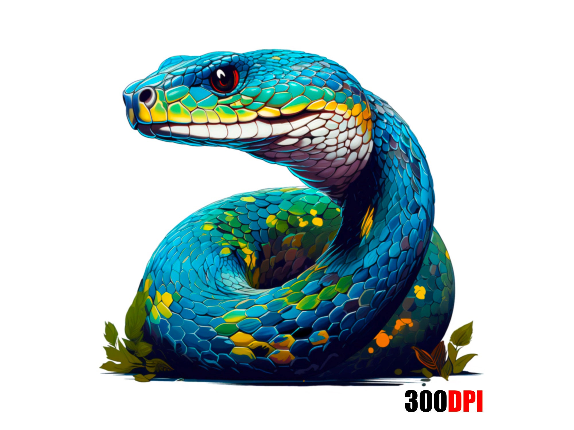 Snake PNG Snake File for Sublimation Blue Snake Clipart Design for ...