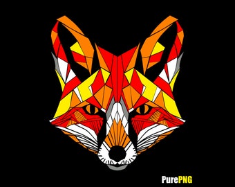 Fox SVG Bundle, Geometric Fox PNG, Geometric Fox Face Clipart, Hand ...