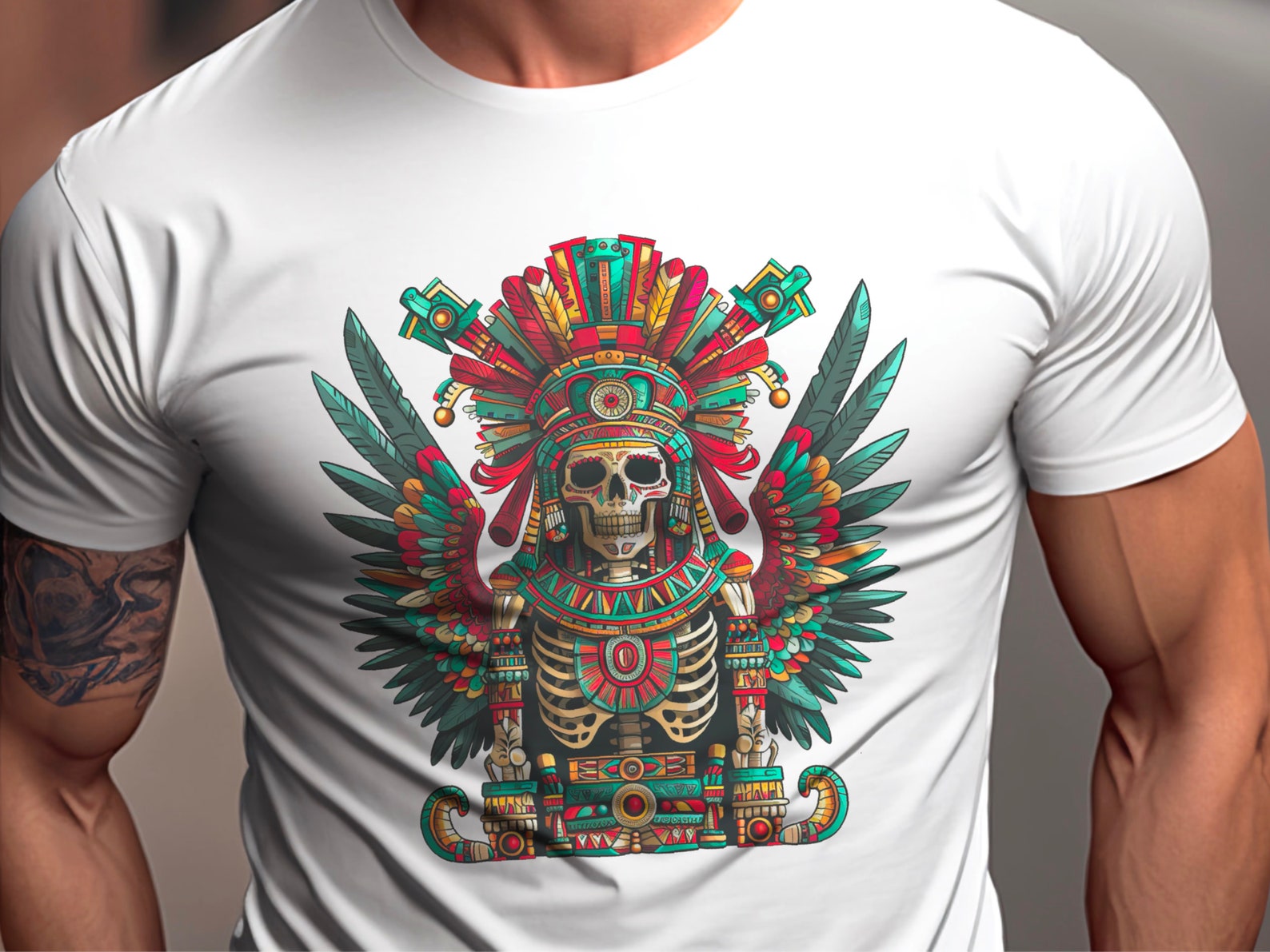 Esqueleto de guerrero azteca PNG: Diseño de patrón prediseñado ...
