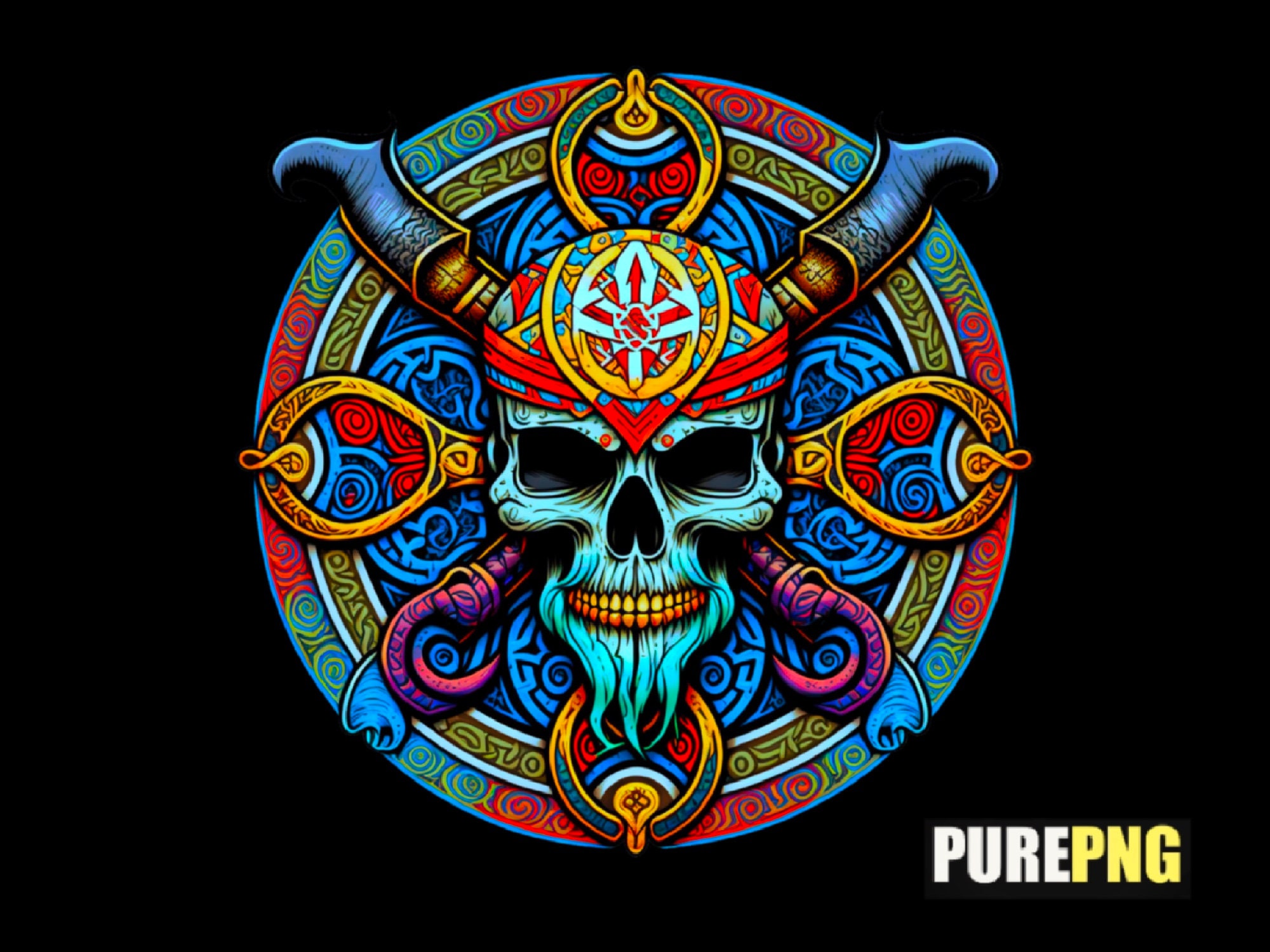Viking Skull Pattern PNG Viking Skull Sublimation Viking Clipart ...