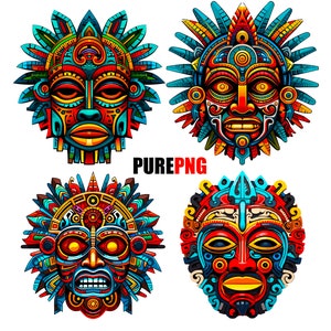 Aztec Png Aztec Masks Png, 4 Colorful Aztec Clipart Mask Designs of ...
