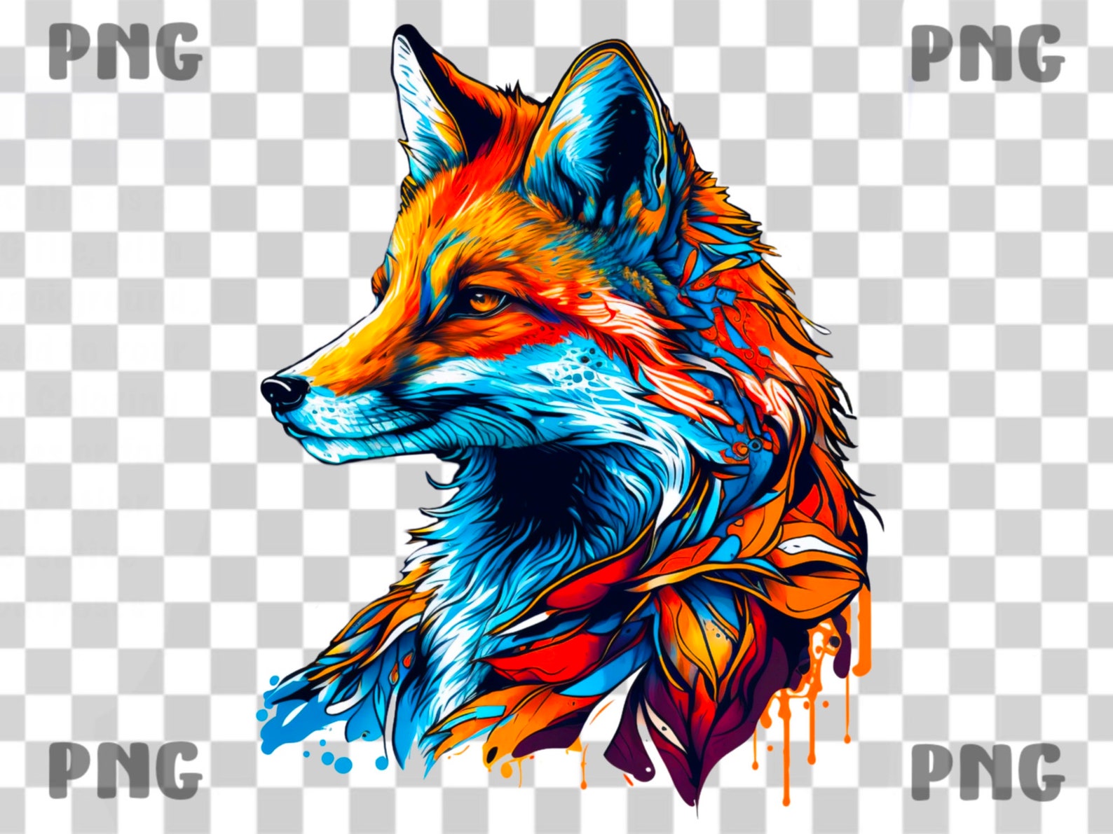 Fox PNG Fox Vector Art Fox Clipart Design for Fox Lovers Animal Art Png ...
