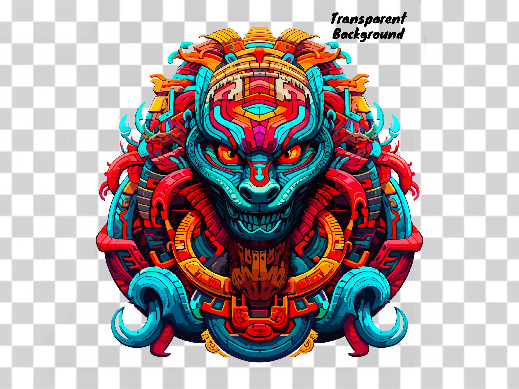 Aztec Png Aztec Serpent God Png, Colorful Aztec Clipart Design of Aztec ...