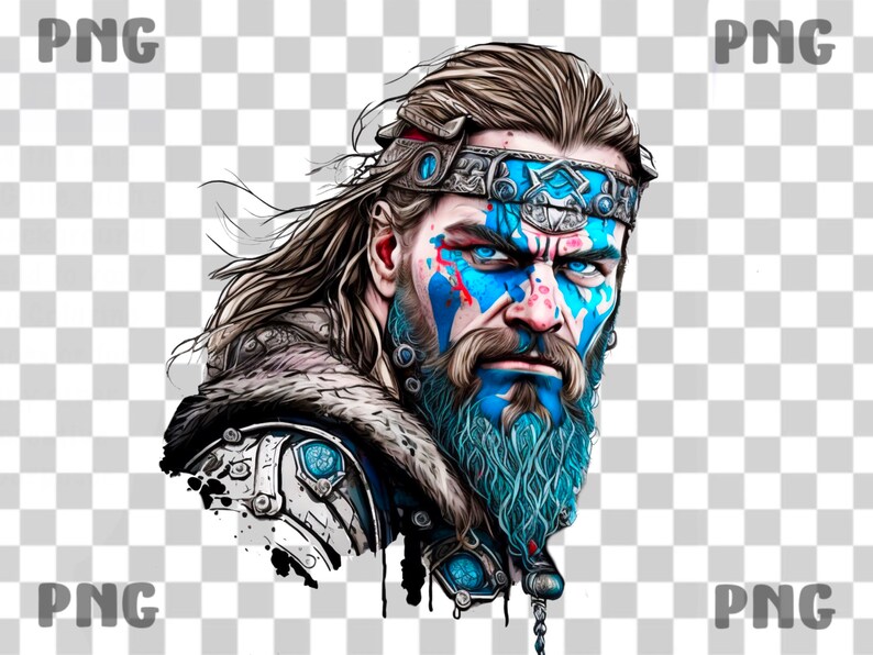 Viking Png Viking Warrior Clipart Blue Eye Viking Transparent - Etsy