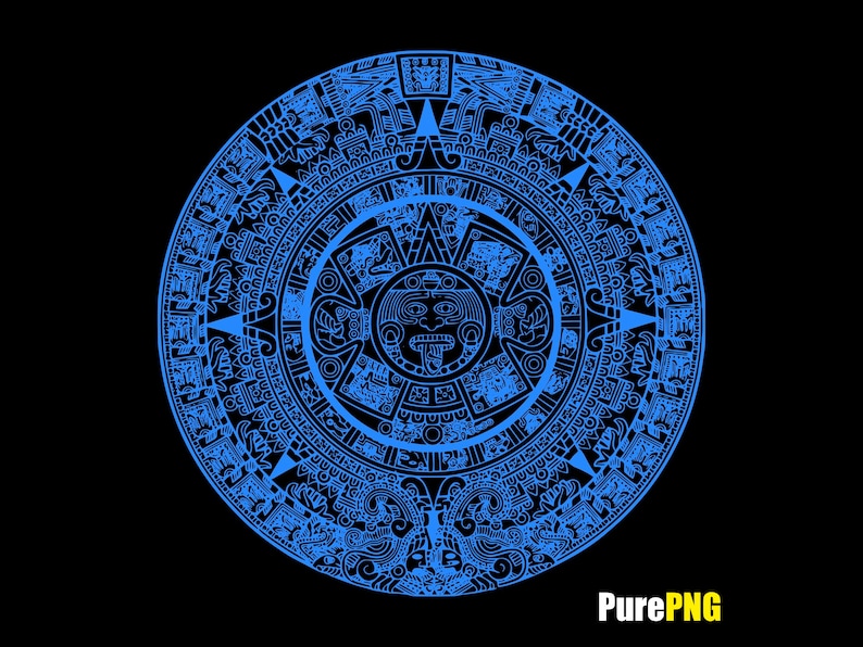 Aztec Png Blue Aztec Calendar Png, Aztec Clipart Design of Aztec ...