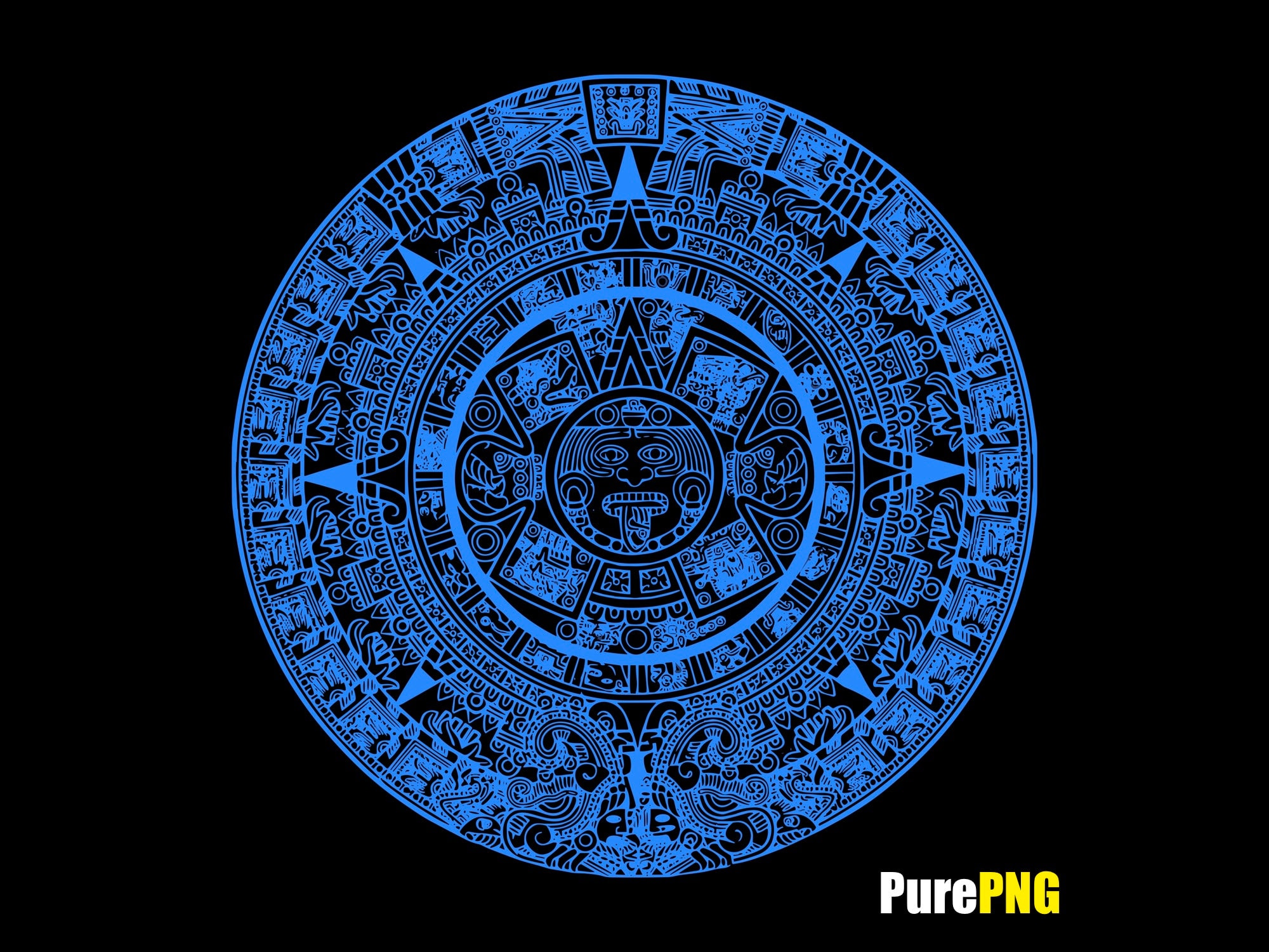 Aztec Png Blue Aztec Calendar Png, Aztec Clipart Design of Aztec ...
