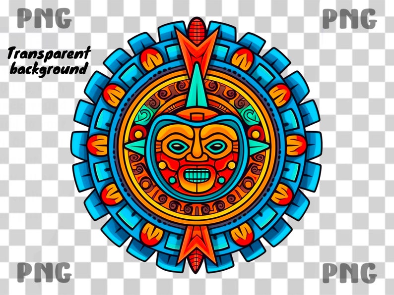 Escudo azteca png png azteca imágenes prediseñadas de diseño - Etsy México
