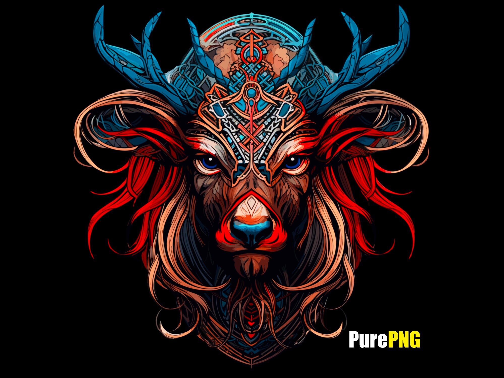 Viking Png Viking Eikthyrnir Deer Clipart Viking Transparent - Etsy