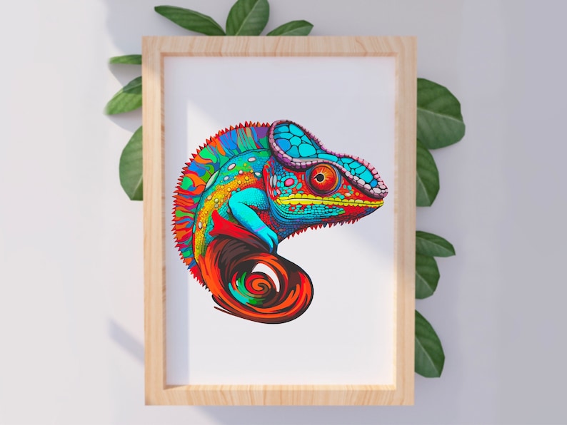 Colorful Chameleon Clipart: Vibrant PNG Design (digital Download) - Etsy