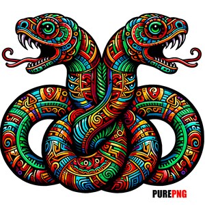 Aztec Dual Snake PNG: Tribal Pattern Clipart (digital Download) - Etsy