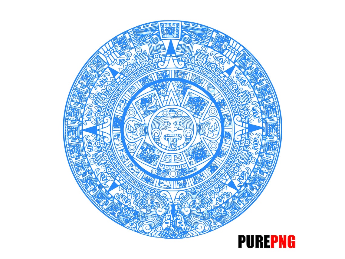 Aztec Png Blue Aztec Calendar Png, Aztec Clipart Design of Aztec ...