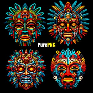 Aztec Png Aztec Masks Png, 4 Colorful Aztec Clipart Mask Designs of ...