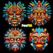 Aztec Png Aztec Masks Png, 4 Colorful Aztec Clipart Mask Designs of ...
