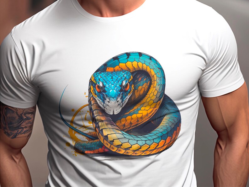 Colorful Snake PNG: Sublimation Clipart for Commercial Use (digital ...